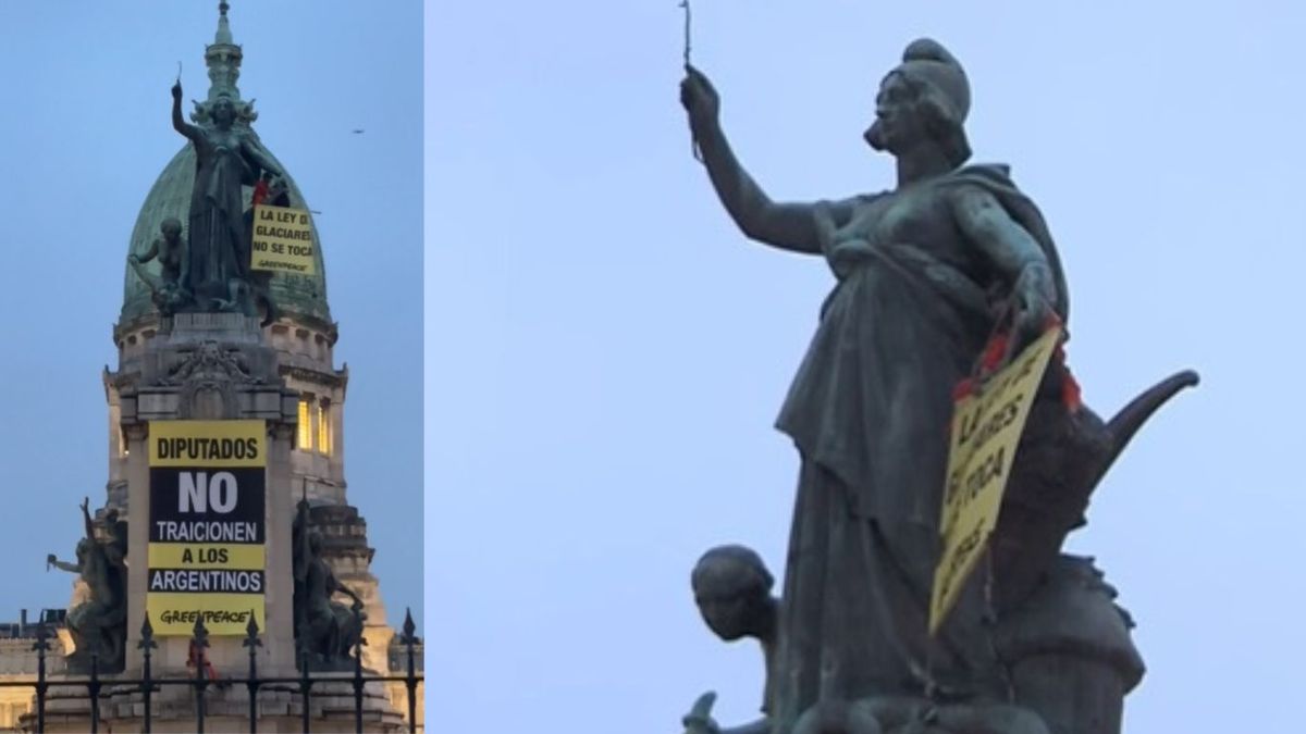 Protesta de Greenpeace contra la Ley de Glaciares: activistas se ...