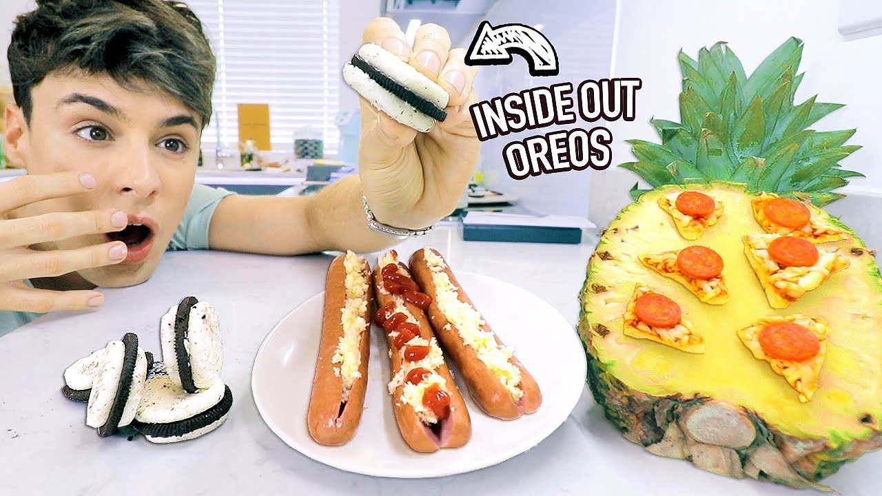 Eating popular meals completely inside out for 24 hours straight