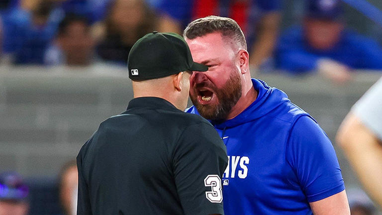 Blue Jays manager John Schneider ejected after face-to-face, fiery ...