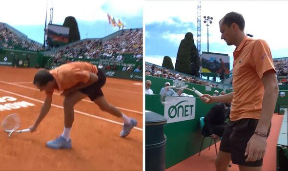 Daniil Medvedev smashes racket seven times in wild Monte Carlo Masters ...