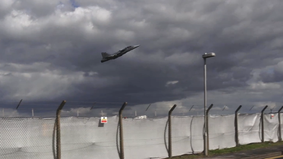Watch these Saab Gripen C jets rip in low - “That sound was completely ...