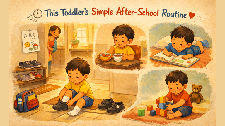 This toddler’s after-school routine is winning the internet
