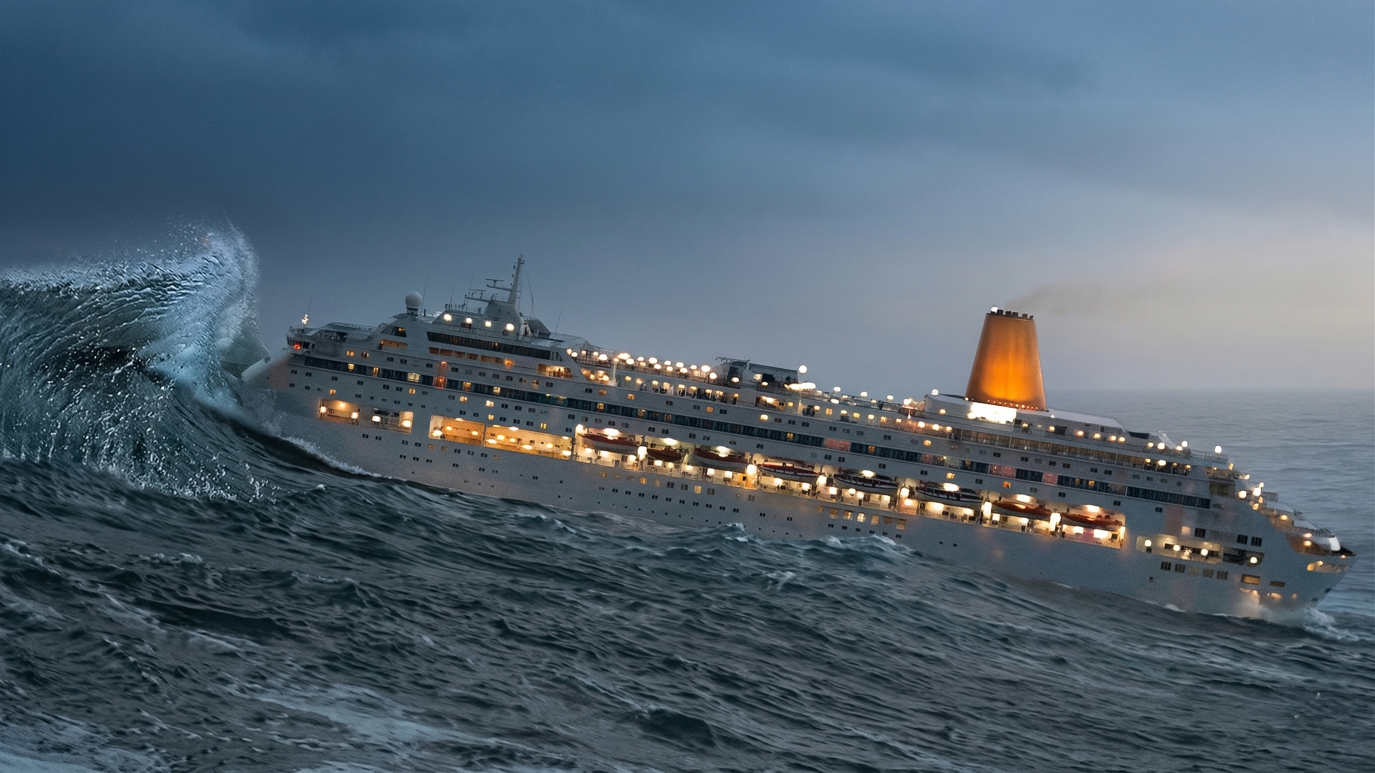 A massive wave appeared out of nowhere - and crashed into the ship