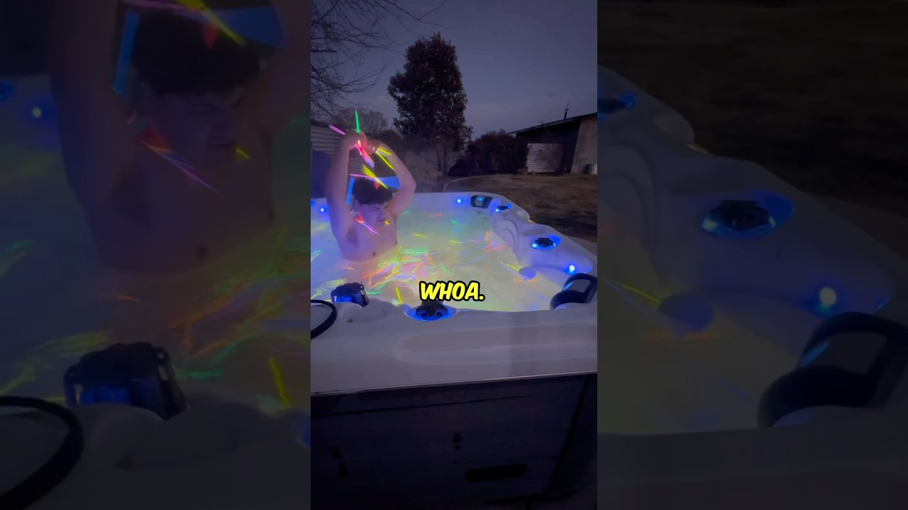 1000 glowsticks in the hot tub