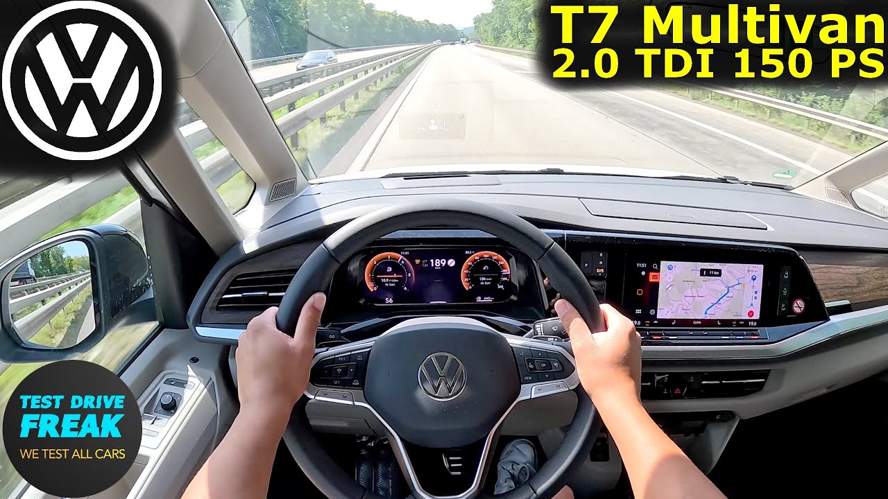 2025 VW Multivan T7 2.0 TDI (150 PS) topspeed POV 🚐 diesel autobahn run ...