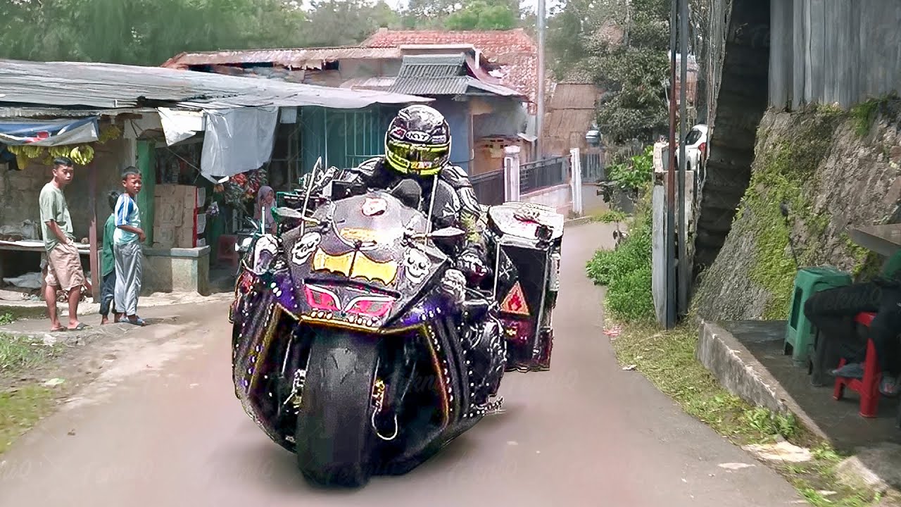 Experience the power of a jet engine on a giant Batman-themed motorcycle