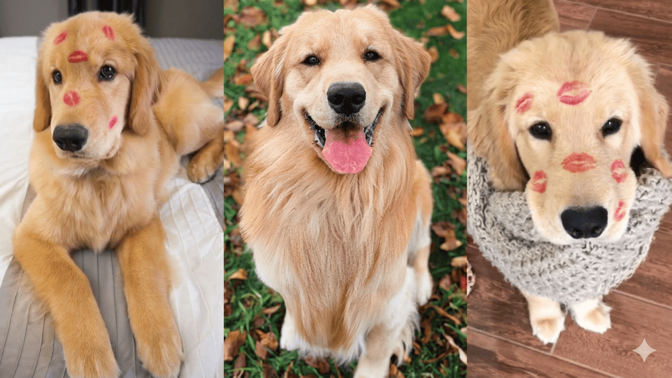 Golden retriever did not expect this much attention