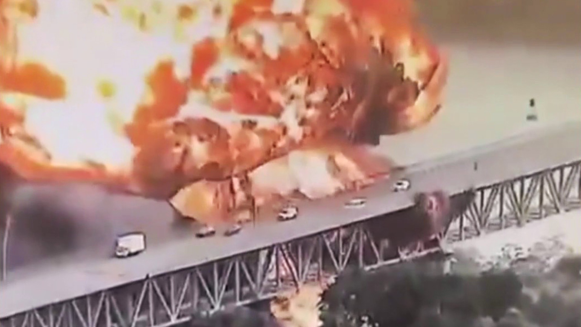 Video captures fuel truck explosion on Panama Canal bridge
