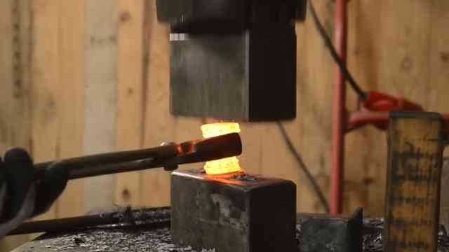A blacksmith turns ordinary rebar into a striking tea light holder