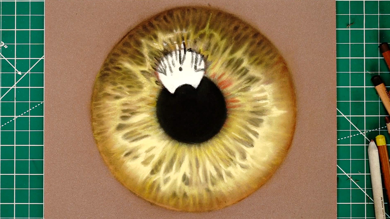 Paint yellow eyes that speak emotion and life in every stroke like a ...