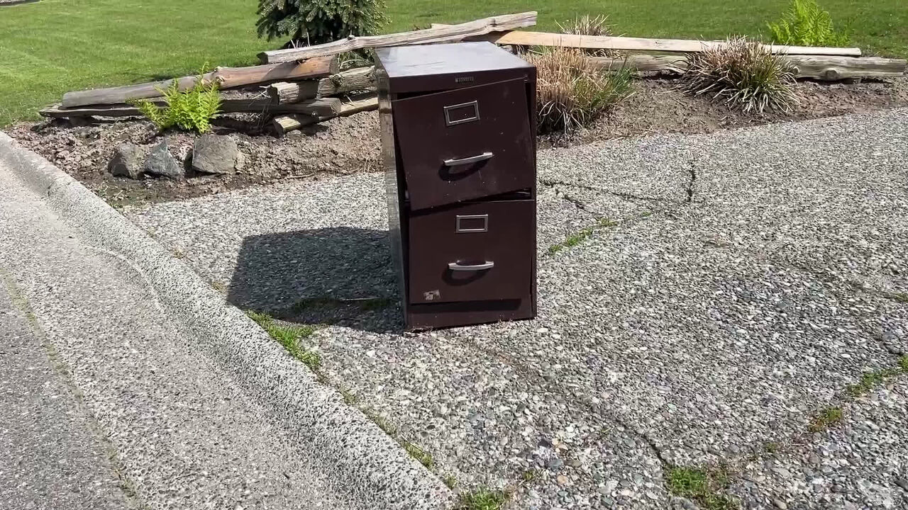 People are flipping out over this genius garage idea using a file cabinet!