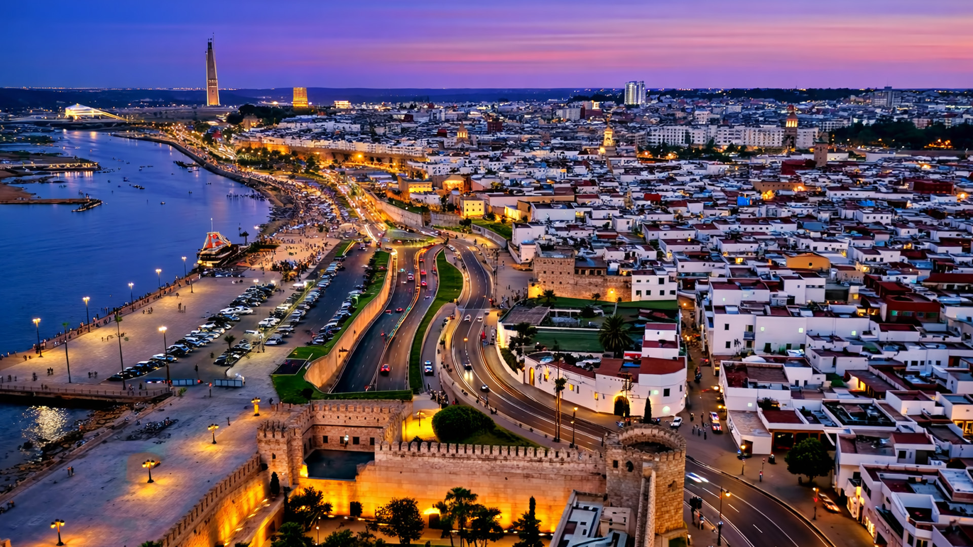A coastal city with historic walls and ocean views in Rabat