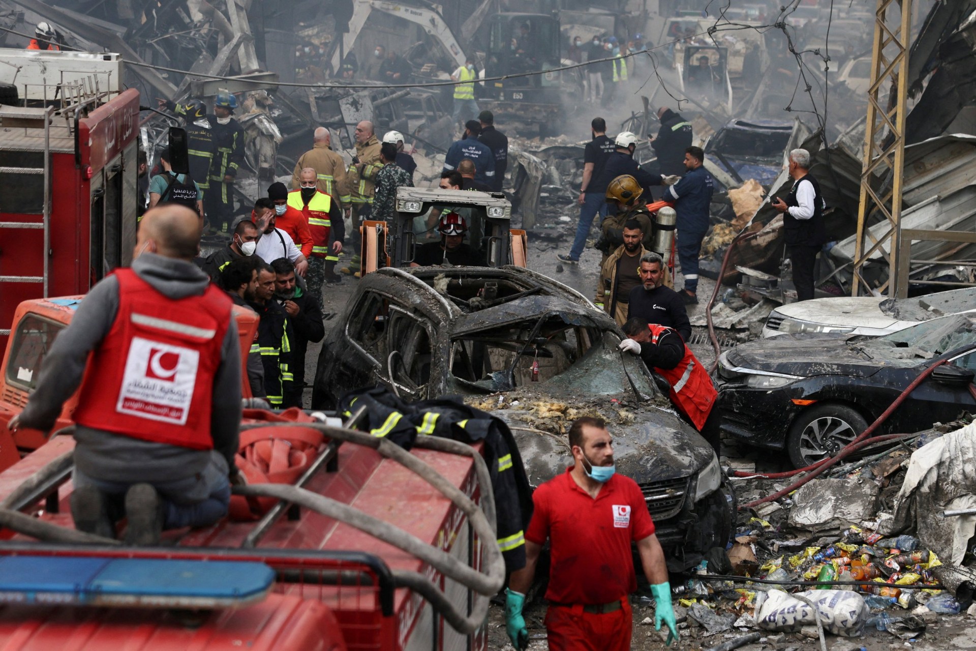 Scenes of devastation after Israel bombs Lebanon 100 times in 10 minutes
