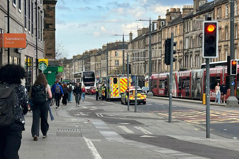 Edinburgh emergency services race to 'incident' on busy city street