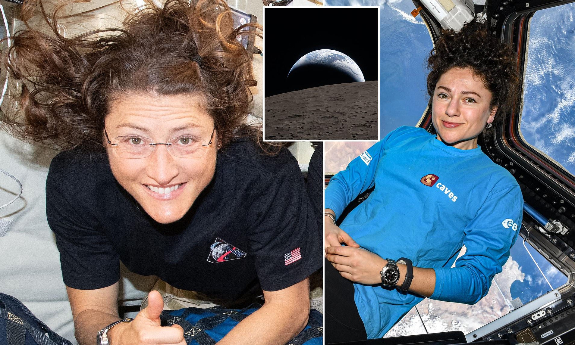 'Hello, Astro sister!' Women explorers make historic spacecraft-to ...