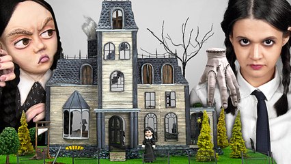 3 amazing Wednesday Addams DIYs | A miniature house and polymer clay crafts