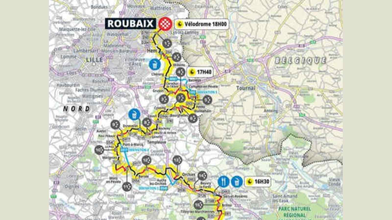 Paris Roubaix Strecke