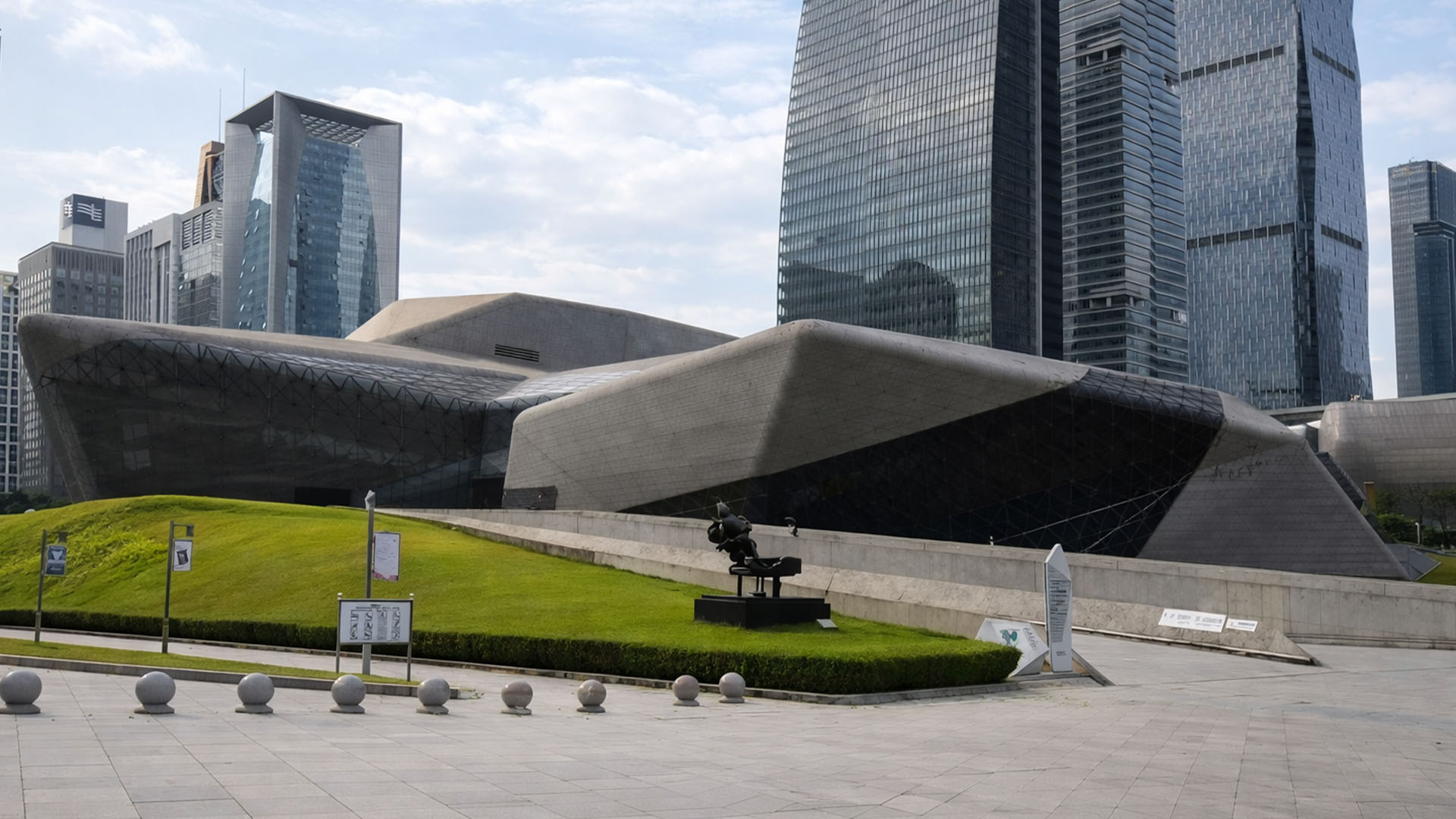 Architectural contrast in China shows a building unlike others nearby