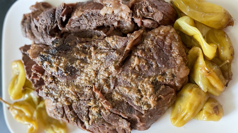 Slow cooker Mississippi pot roast