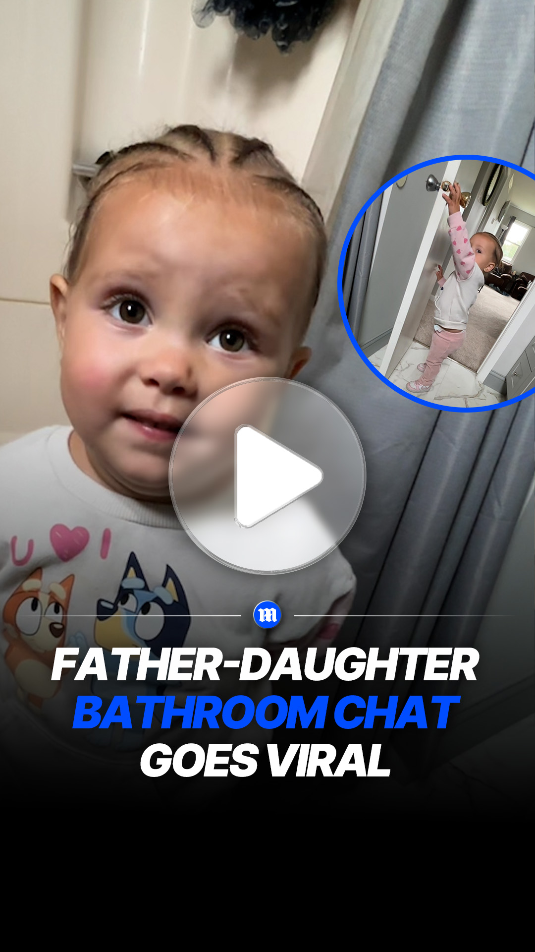Child walks in on dad, leading to awkward but calm moment