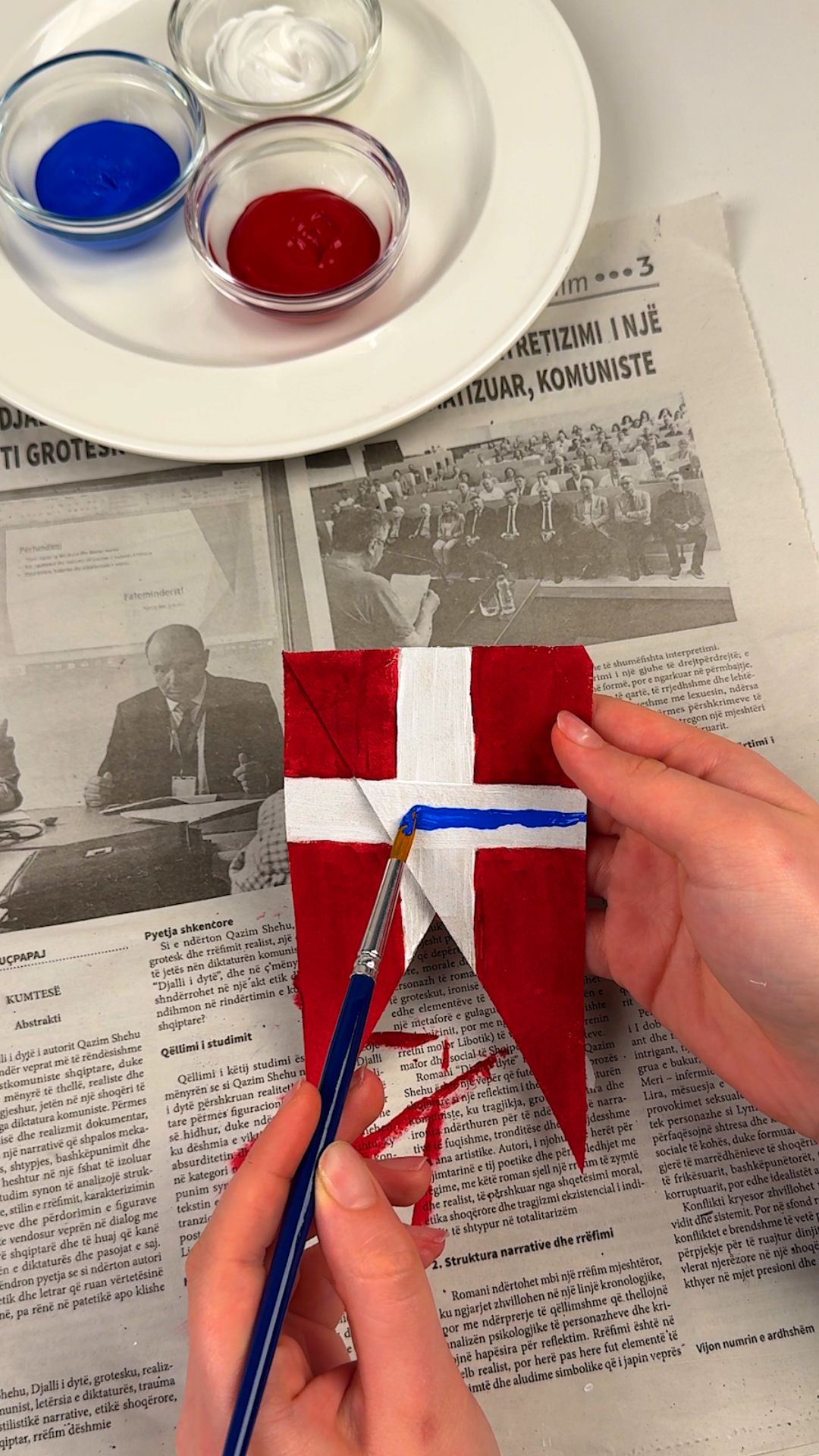 Upcycled flag garland with Norwegian and Danish flags