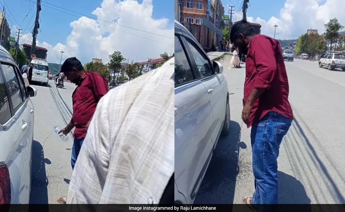 Nepali man makes Indian tourists clean gutka spit from street, video ...
