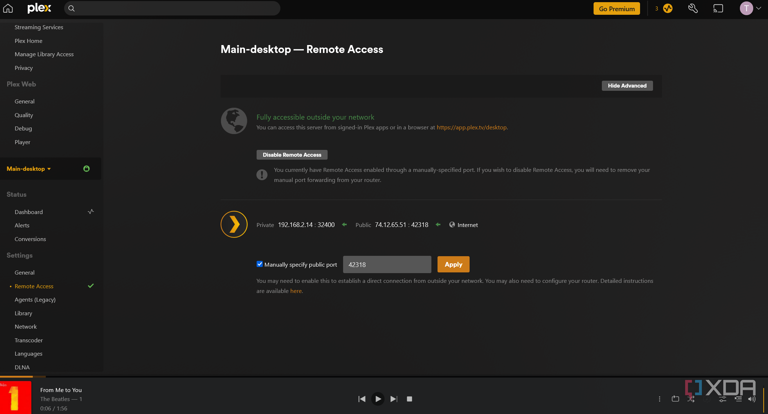 I couldn’t get Plex remote streaming to work until I made this simple fix
