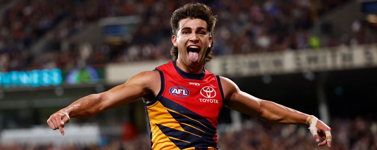Follow live: Josh Rachele boots four in 30 minutes as Crows streak clear