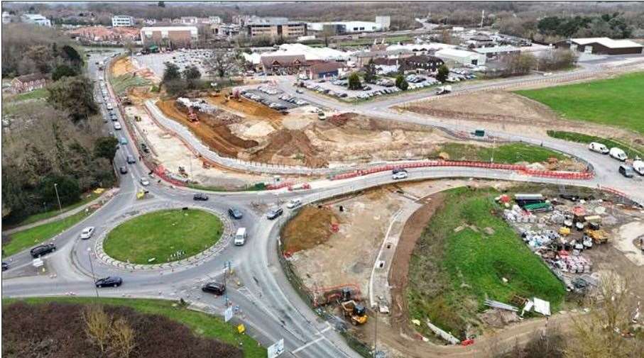 Bearsted Road in Maidstone, near Newnham Court Shopping Village, closed ...