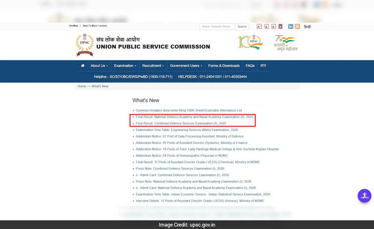 UPSC NDA, CDS II final result 2025 declared: Check toppers list and ...