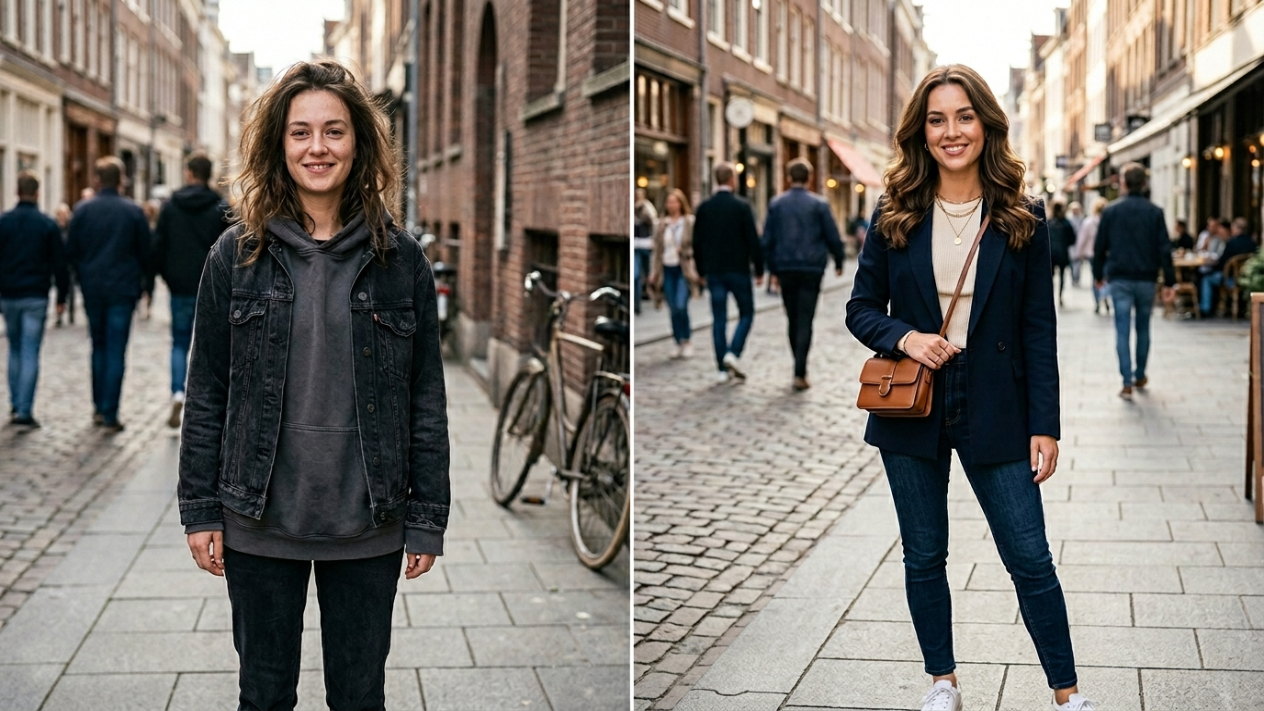 We tried a before-and-after glow-up in public and people noticed instantly