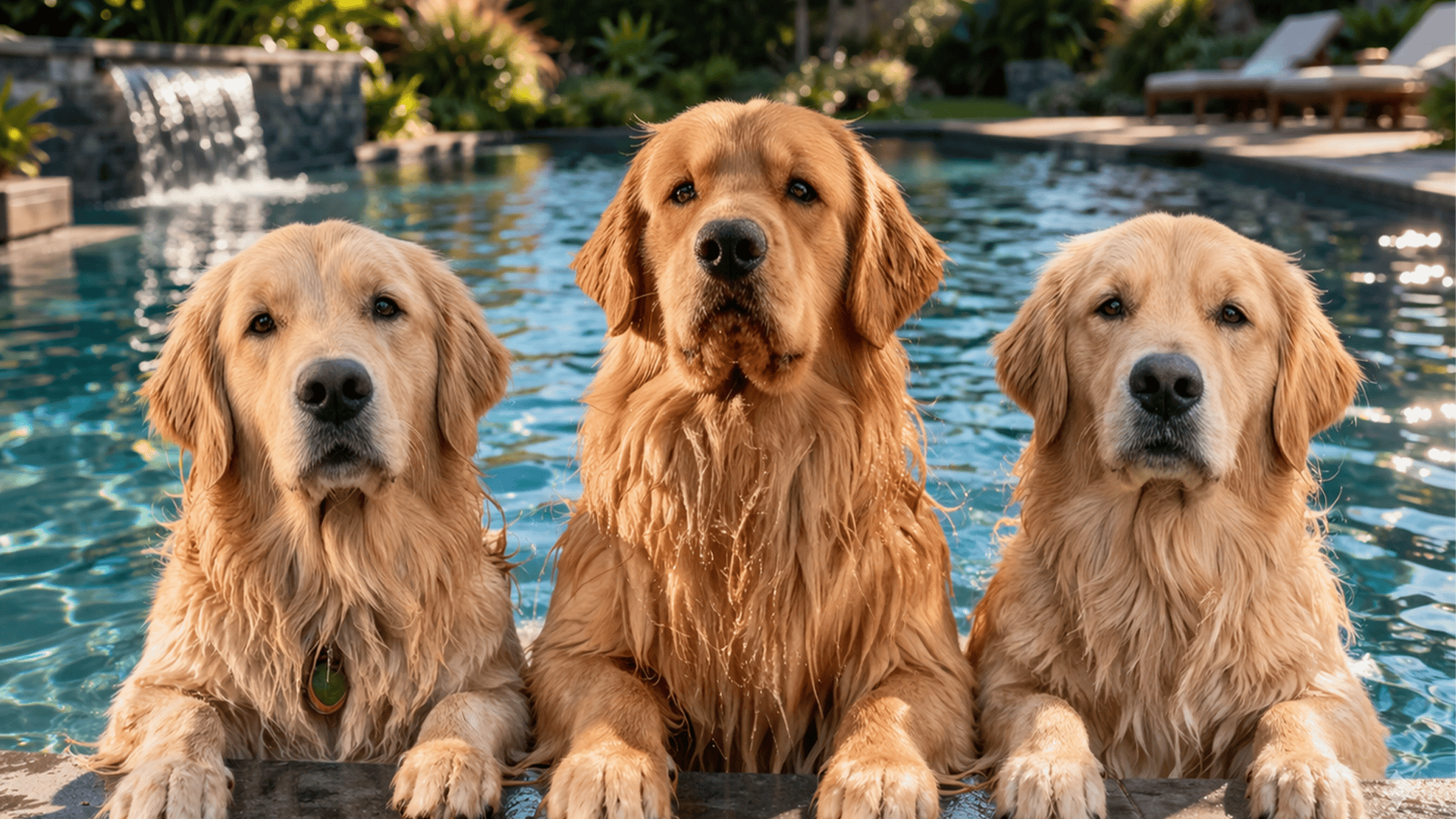 My dog goes swimming with the ladies