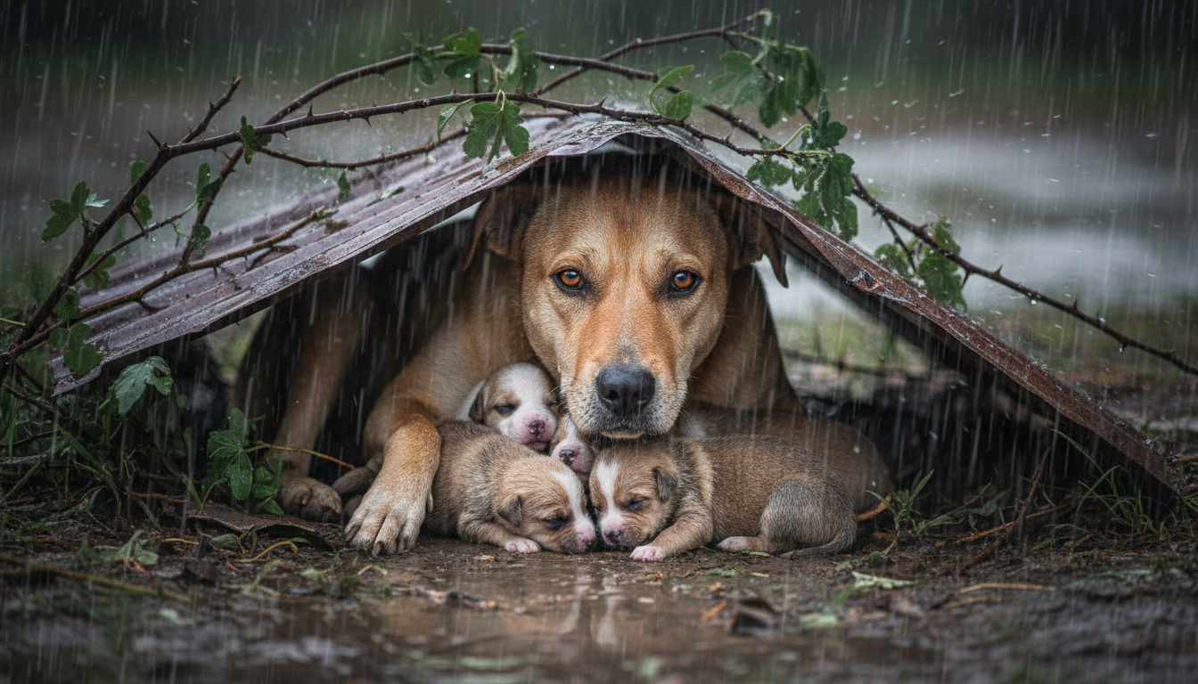 The mother dog who saved her puppies and found them all homes