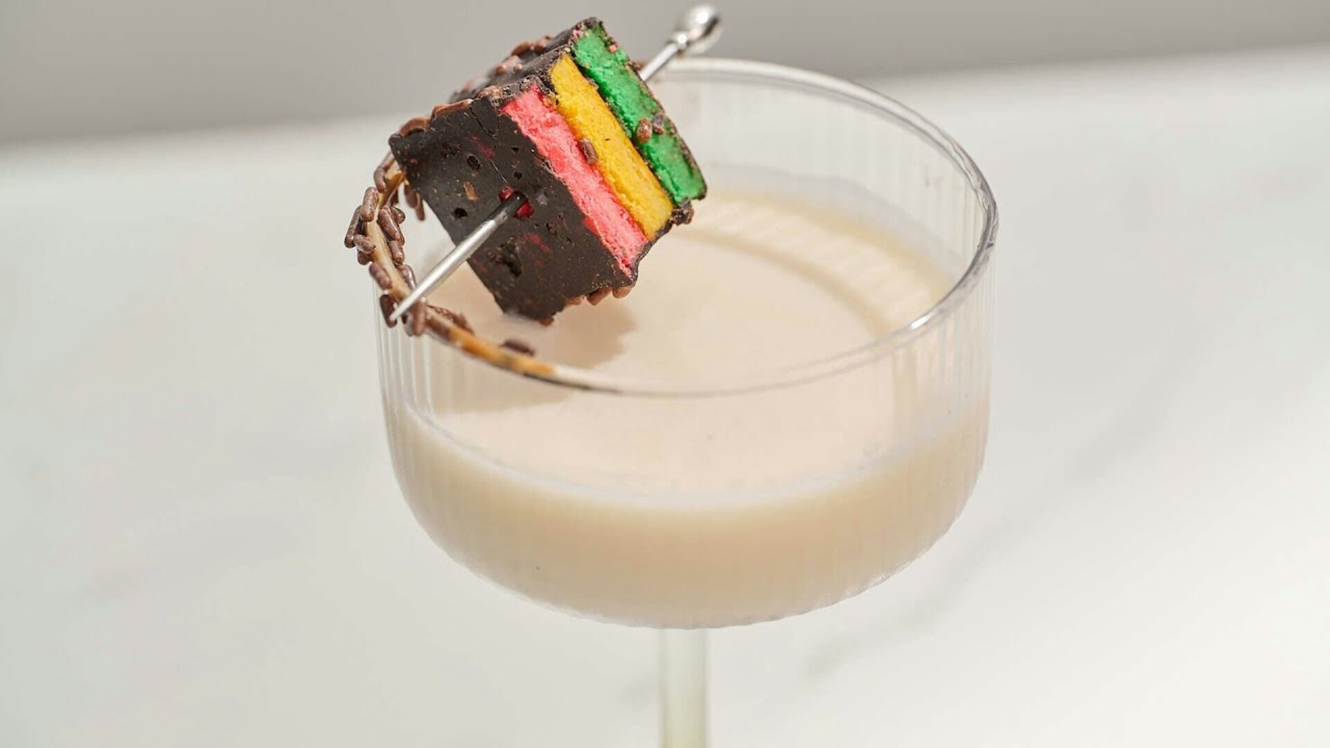 Italian rainbow cookie martini recipe