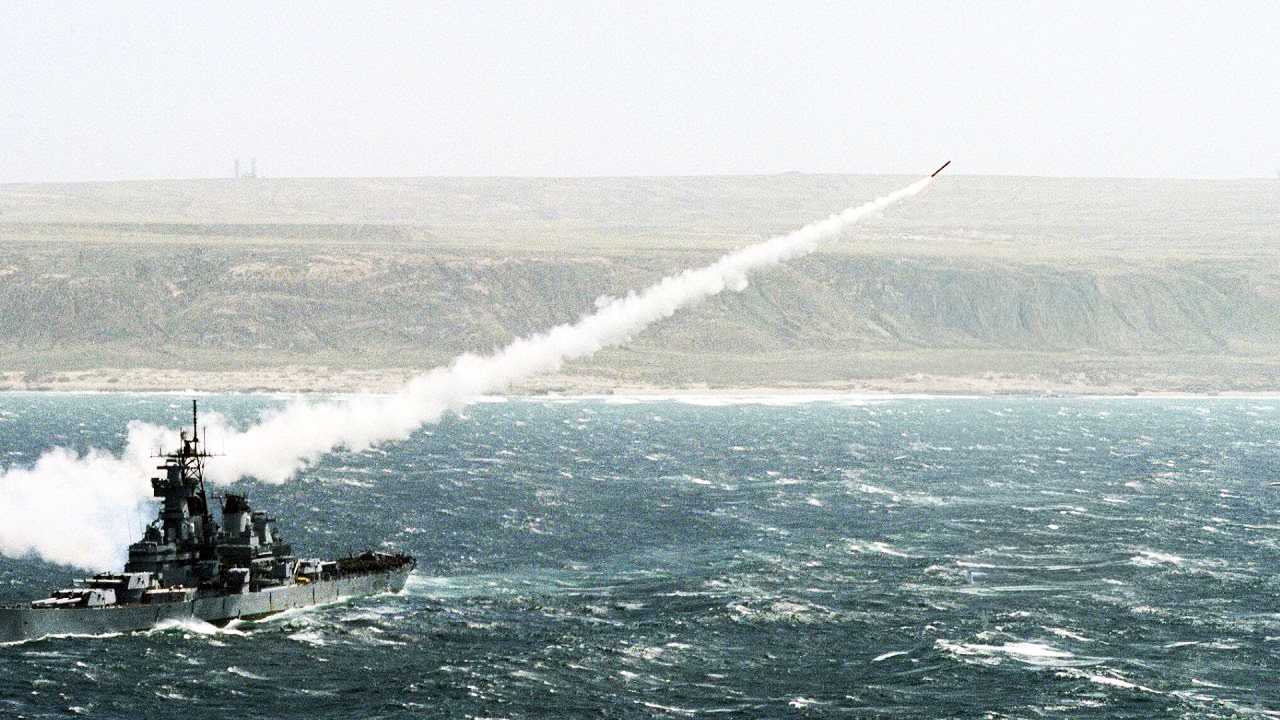 The only time a battleship scored a direct hit on a tank