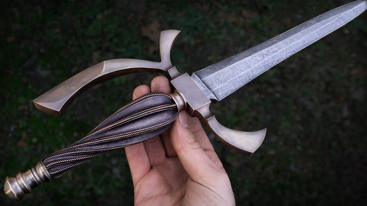 Knife making: quillon dagger made from scraps