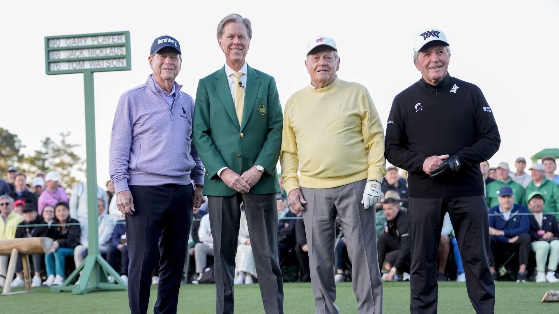 A wild hook and a big leg kick as Jack Nicklaus, Gary Player and Tom ...
