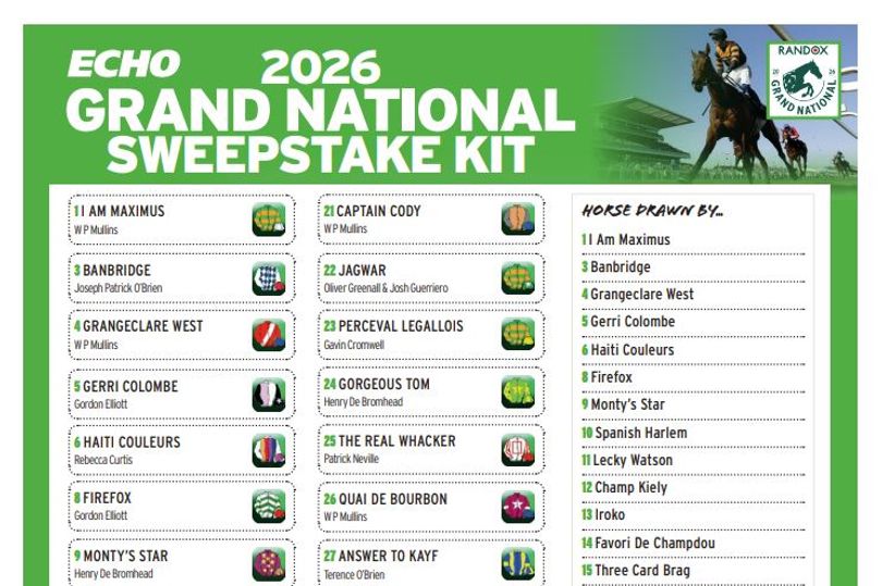 Grand National 2026: Sweepstake kit to print for free for the big race ...