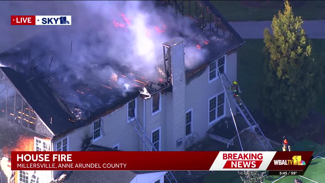 Crews battle large house fire in Millersville