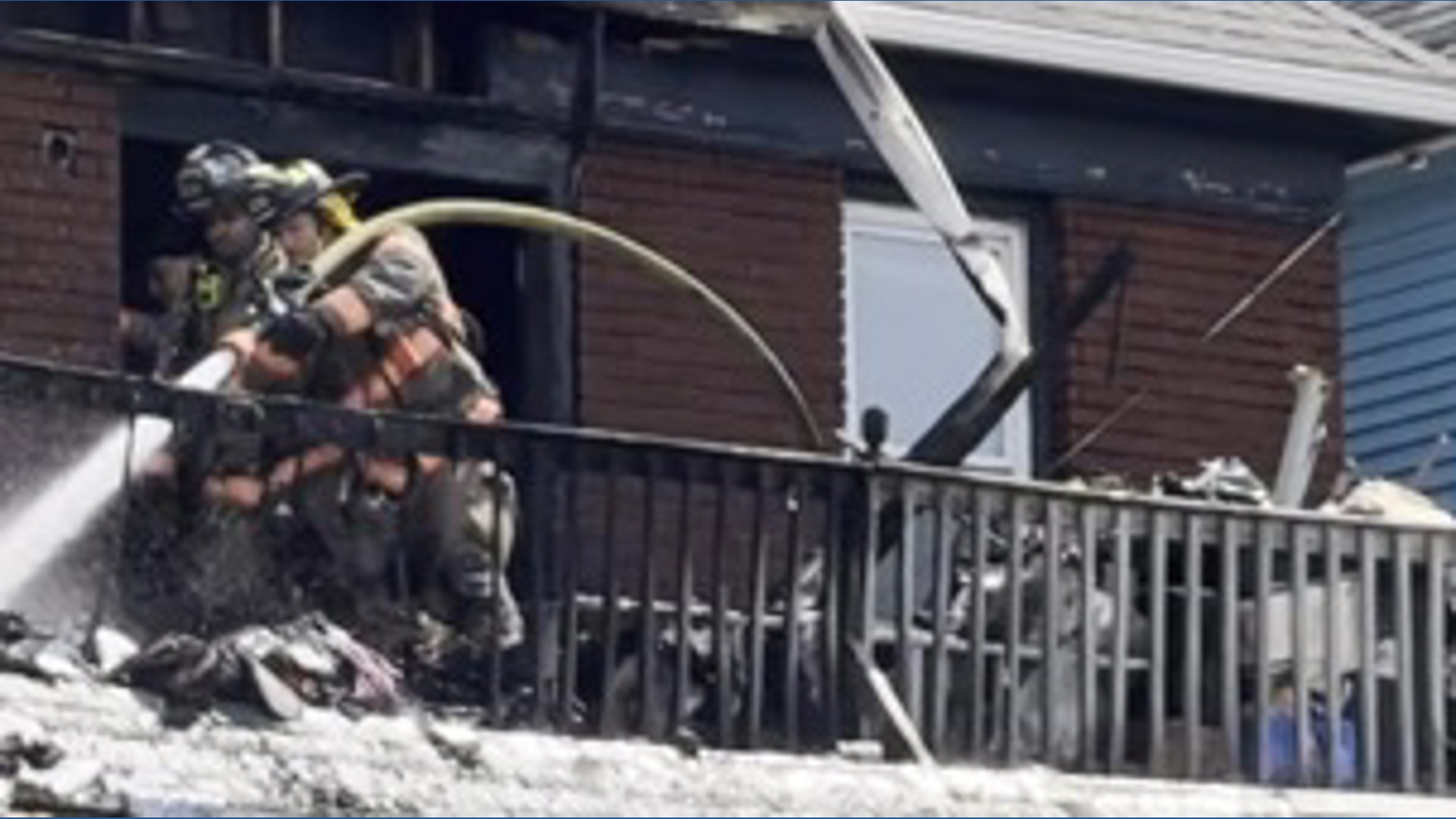 Buffalo firefighters battle blaze, and a falling stuffed gorilla