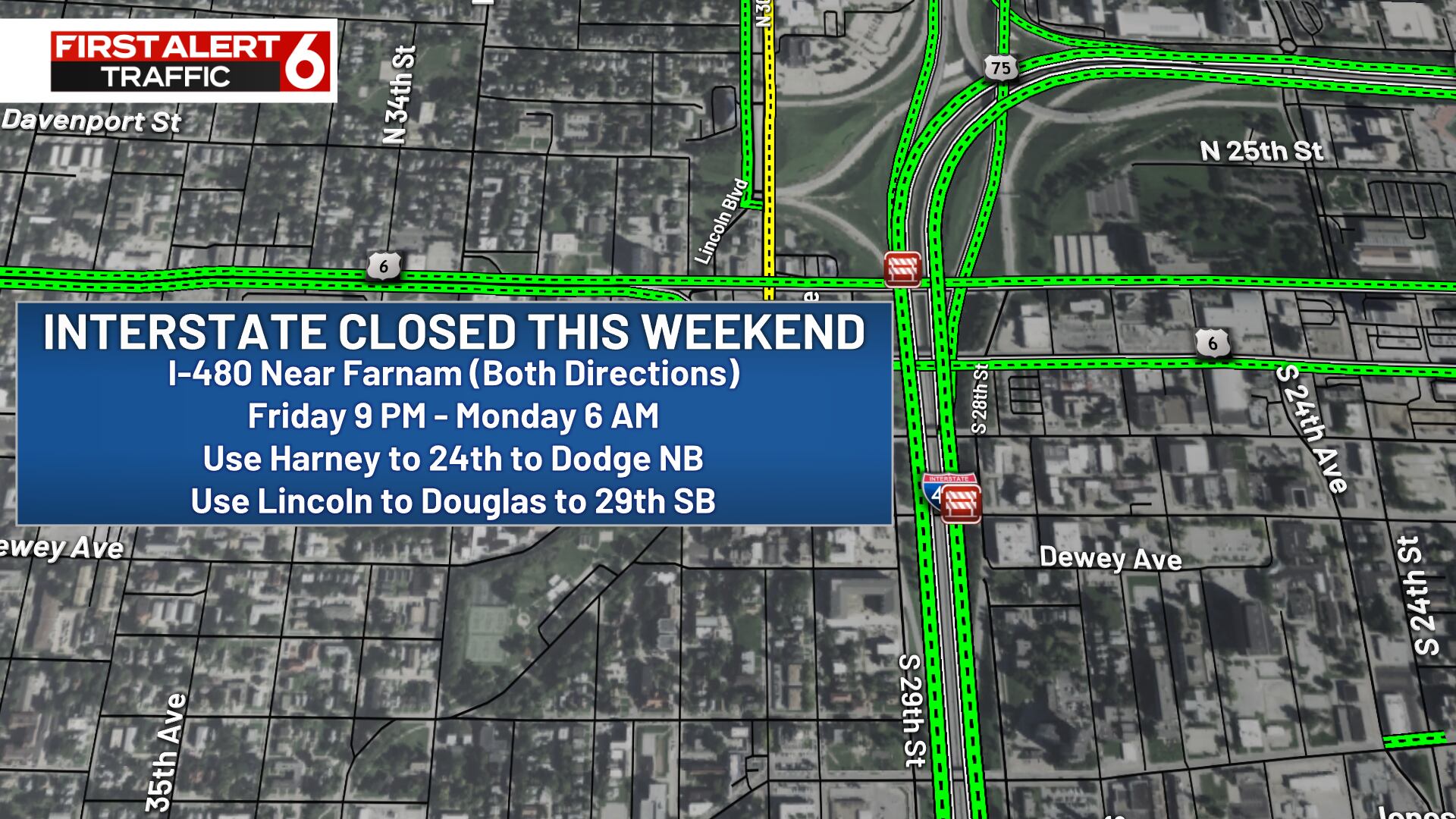 Omaha traffic alert: Full closure of I-480 downtown, long-term work in ...