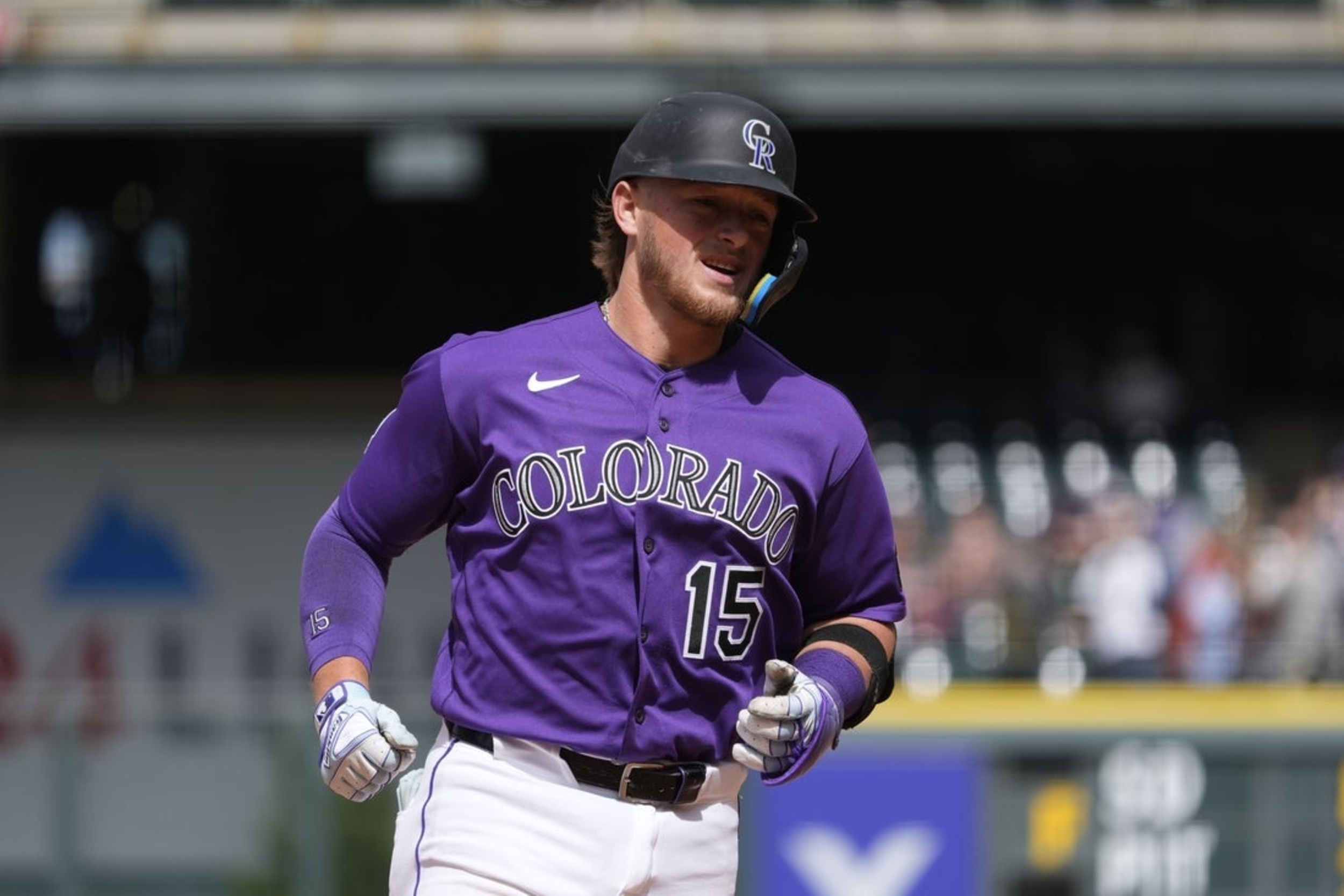 Rockies C Hunter Goodman (finger) leaves game after hit by pitch