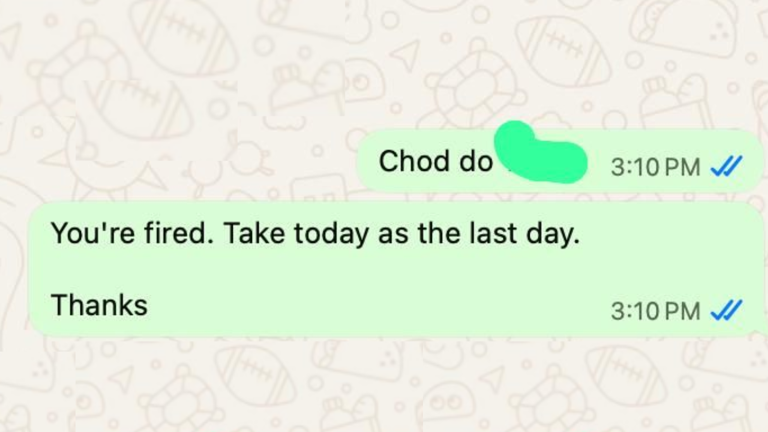 'Chod do, you're fired': Gurugram founder fires man for 'not attending ...