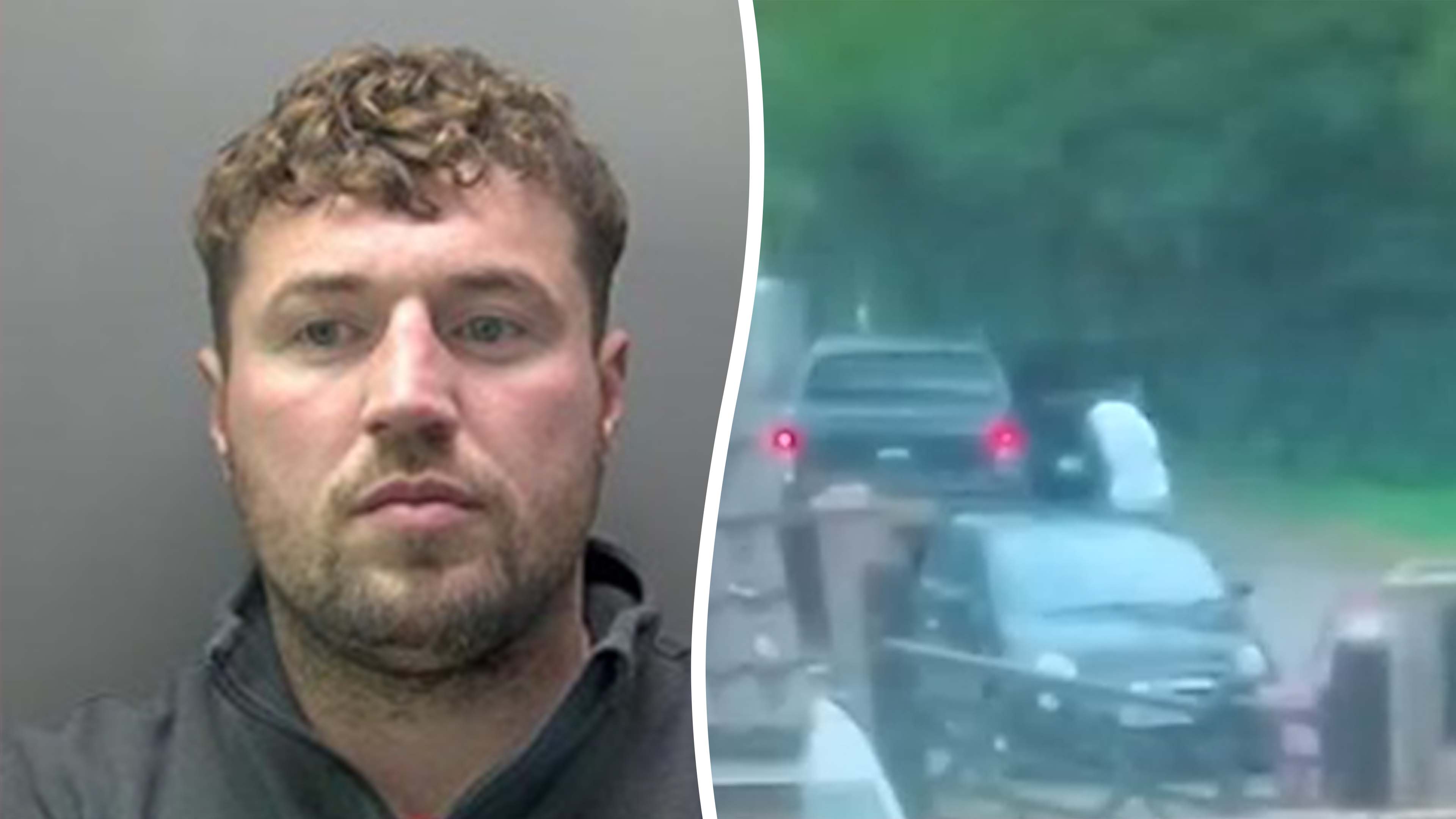 CCTV shows jailed man smashing up car with a metal bar