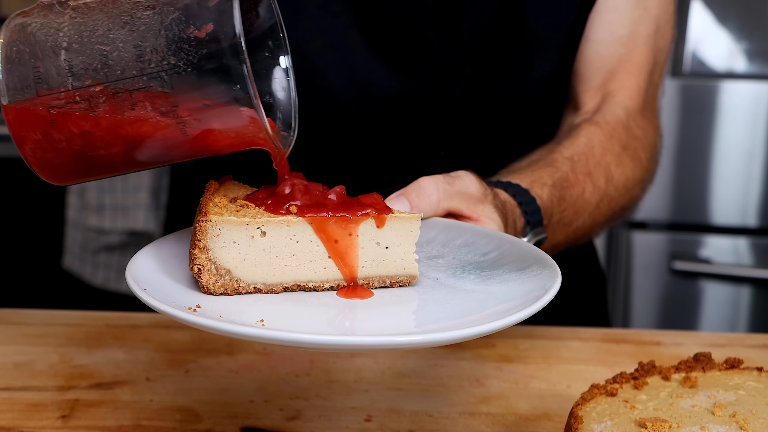Watch how one can of chickpeas turns into a creamy cheesecake