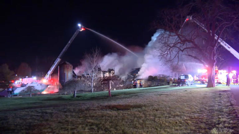 Massive fire burns through Bridgewater home