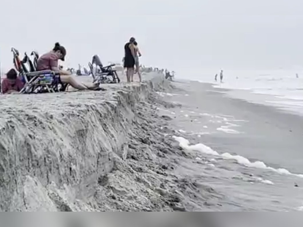 Coastal erosion in Florida: Beach eroded by storm surges