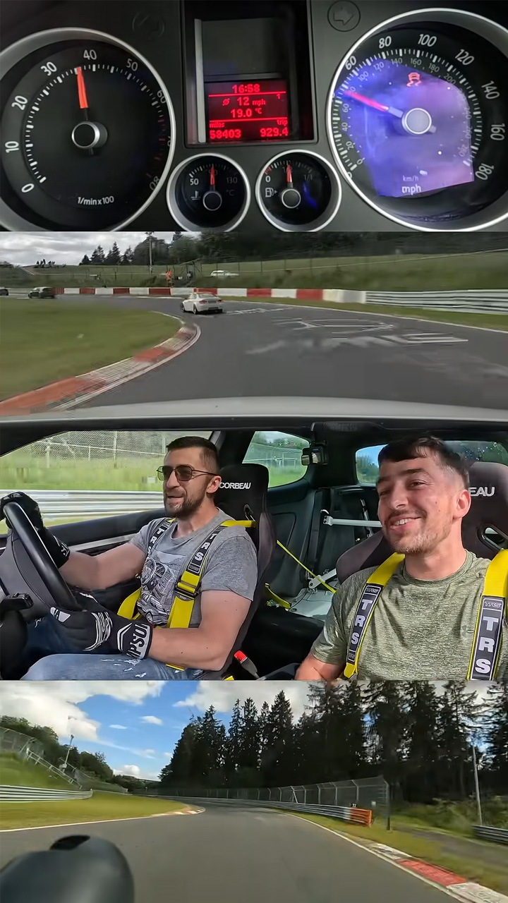 Modified VW GTI faces BMW M3 at Nürburgring race track