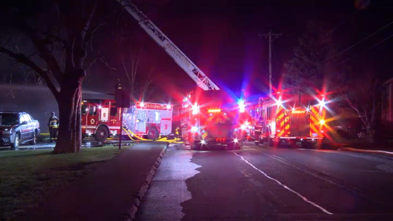 Massive fire burns through Bridgewater home