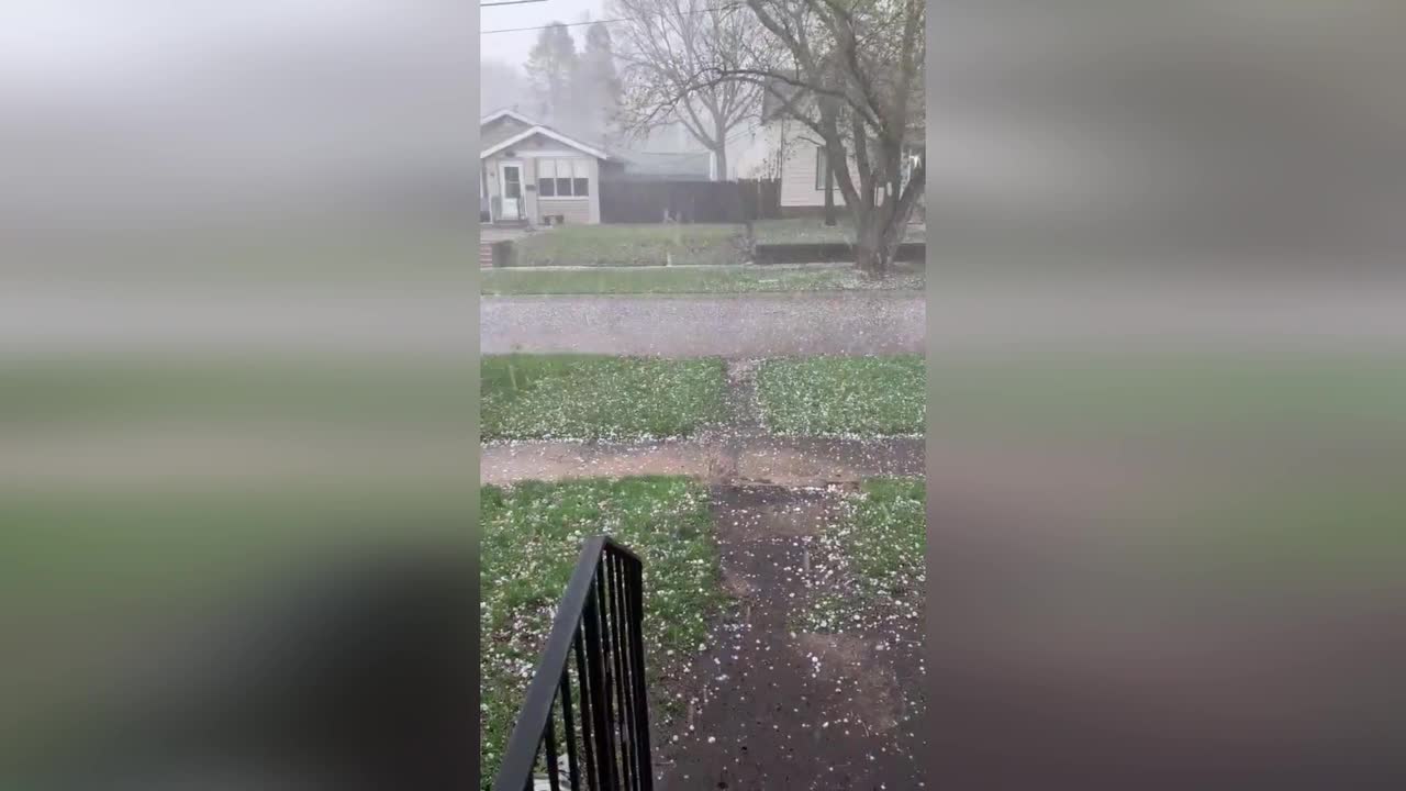 Homes battered with hail during storm in Iowa